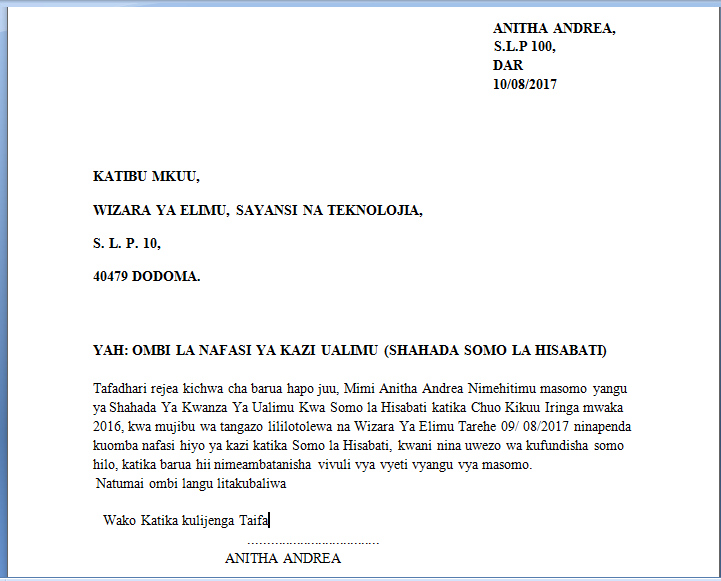 FAHAMU JINSI KUANDIKA BARUA RASMI