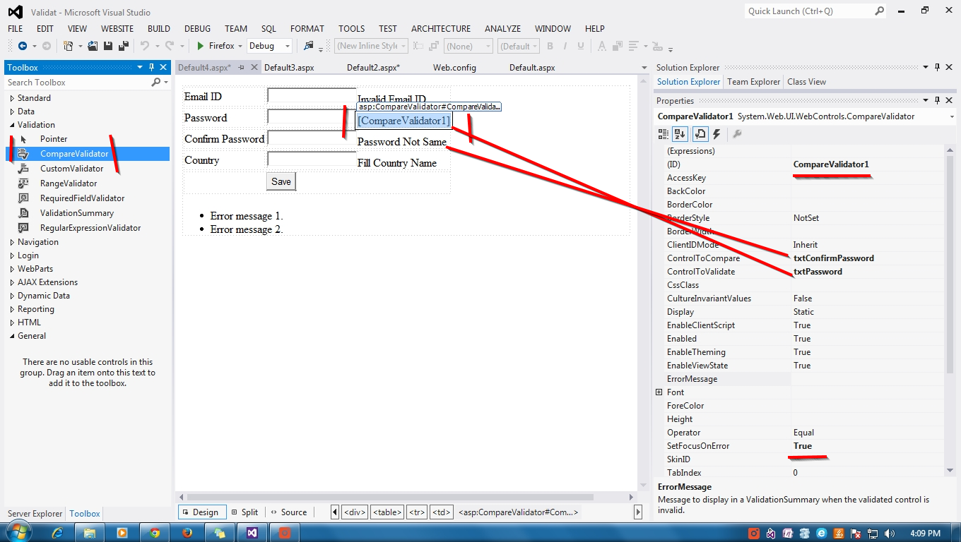 Validation Summary Control in Asp.Net C# ~ ScreenShotsDrizzles