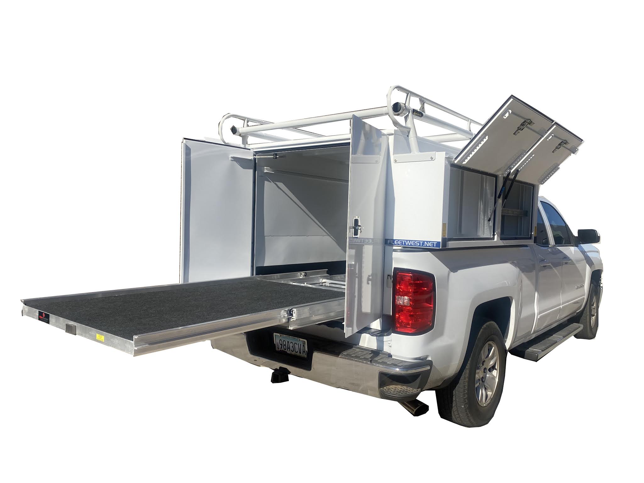 Transferable Slip-On Work Truck Bodies For Standard Pickup Trucks