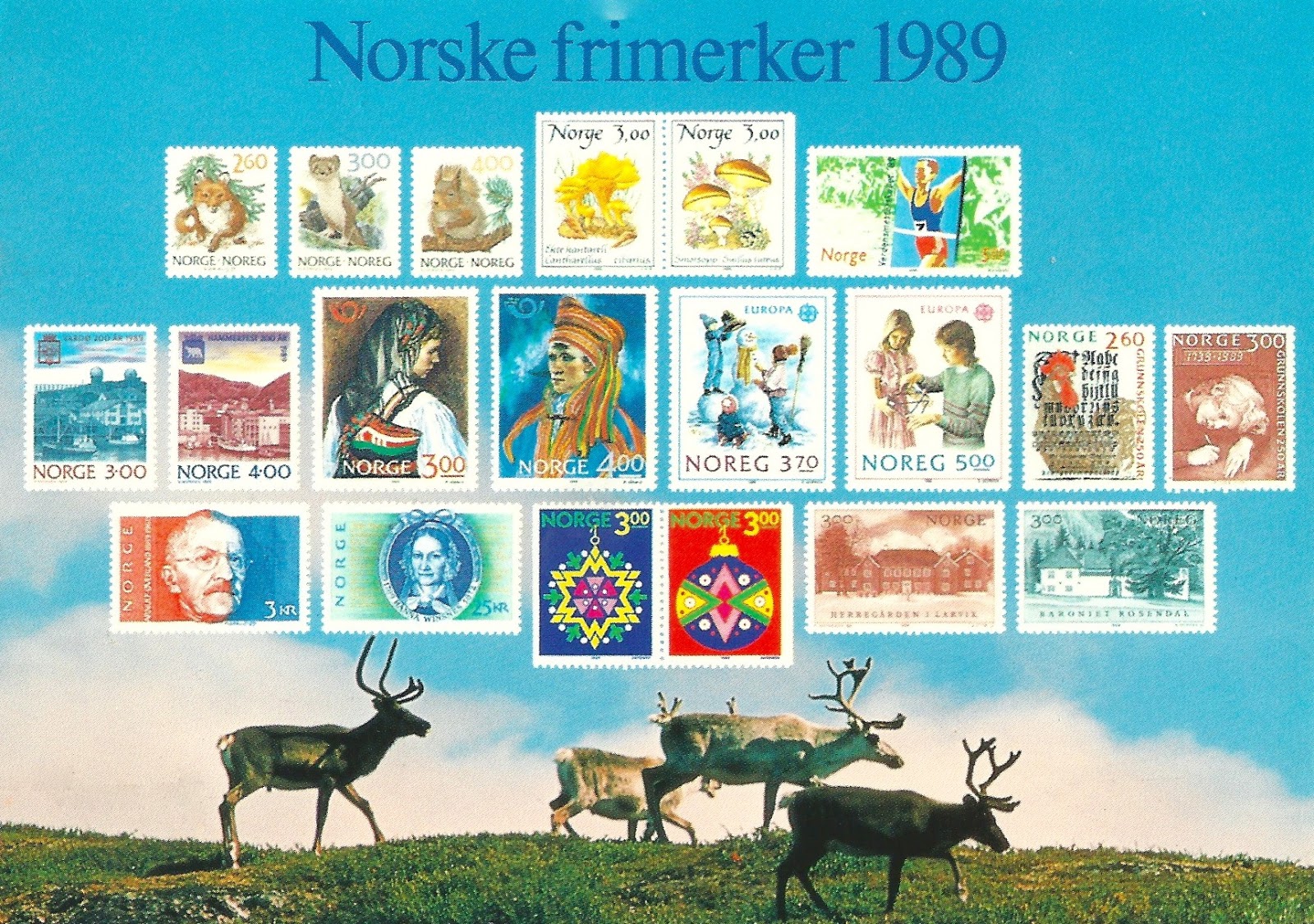 My Favorite Views: Postcard of the Stamps of Norway in 1989