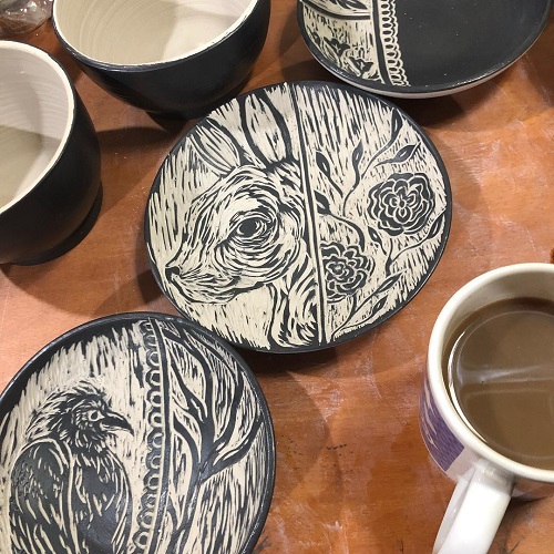 My Owl Barn: Beautiful Sgraffito Pottery Pieces by Adena Griffith