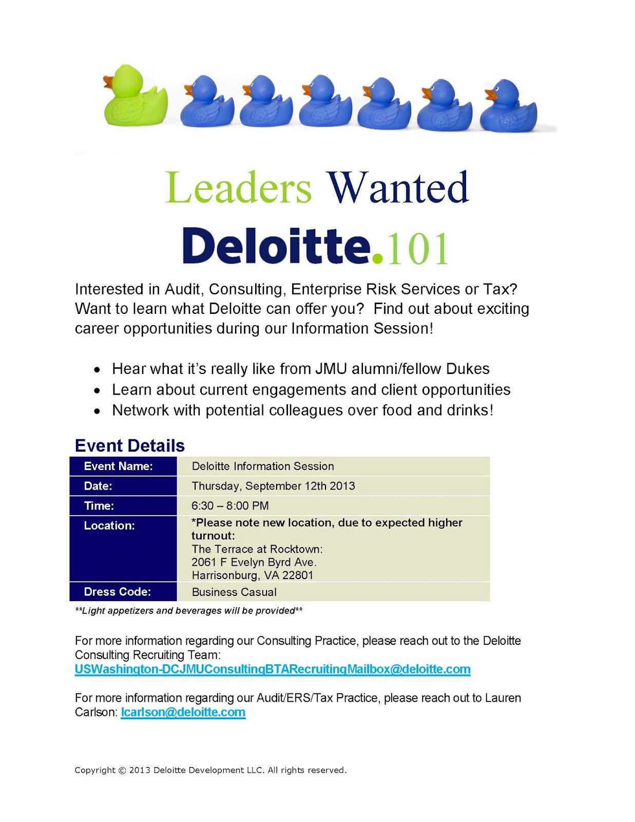 JMU Engineering Blog: Deloitte On-Campus Recruiting Events - September ...