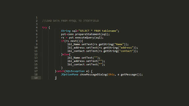 Load data from MySQL database to jTextField in Java