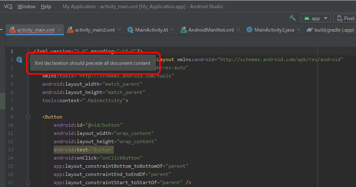 一から始めた樹になる備忘録: Xml declaration should precede all document contentのエラーになった時の対応