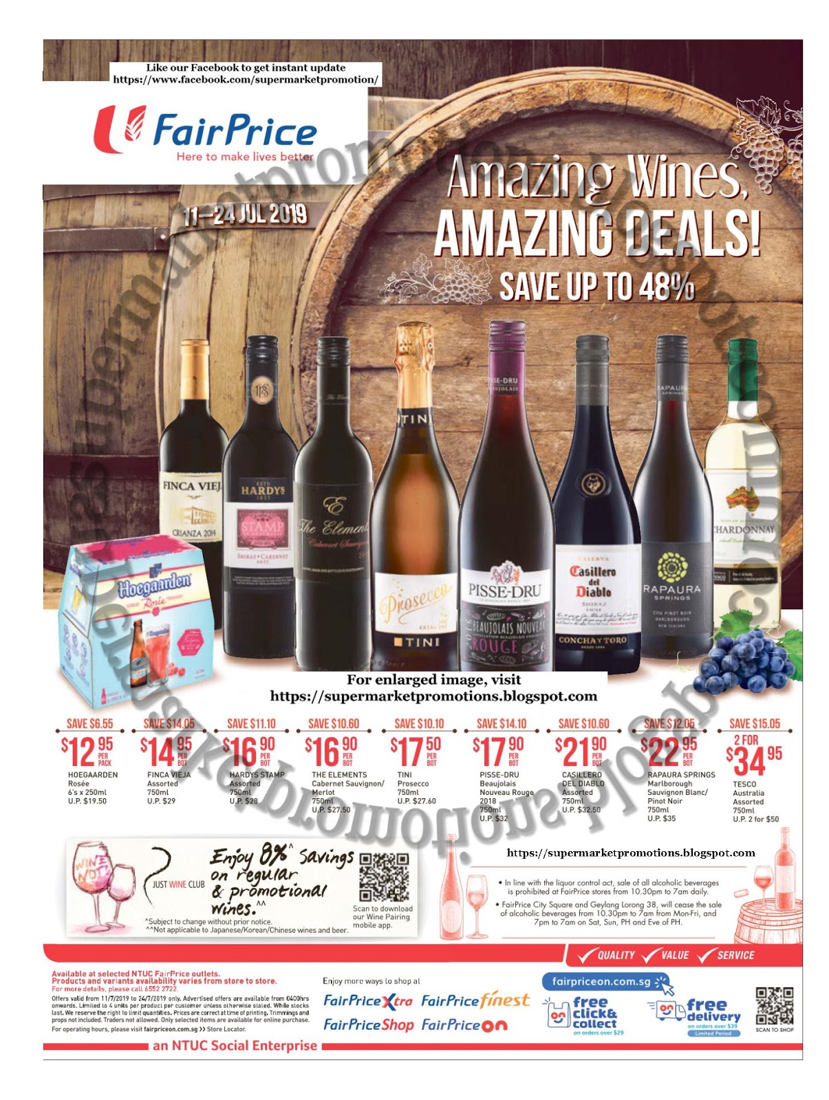 NTUC FairPrice Wines Promotion 11 - 24 July 2019 ~ Supermarket Promotions
