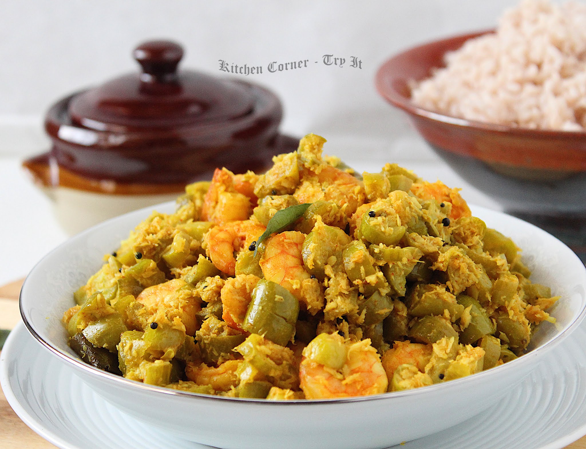 Healthy Ivy Gourd Thoran with Prawn- Tindora/Kovakka Chemmeen Thoran