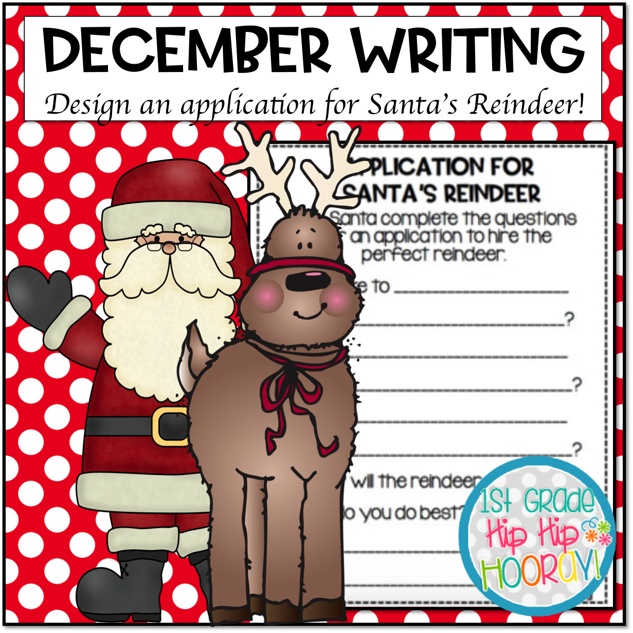 1st Grade Hip Hip Hooray!: December Writing with Page Topper