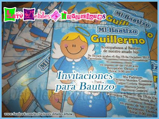 Detalles e invitaciones x Letici@ B.: Invitaciones Angelito para Bautizo