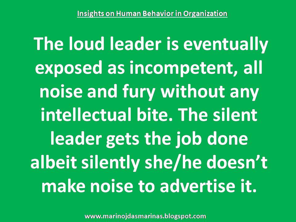 Insights on Human Behavior in Organization: The silent leader as ...