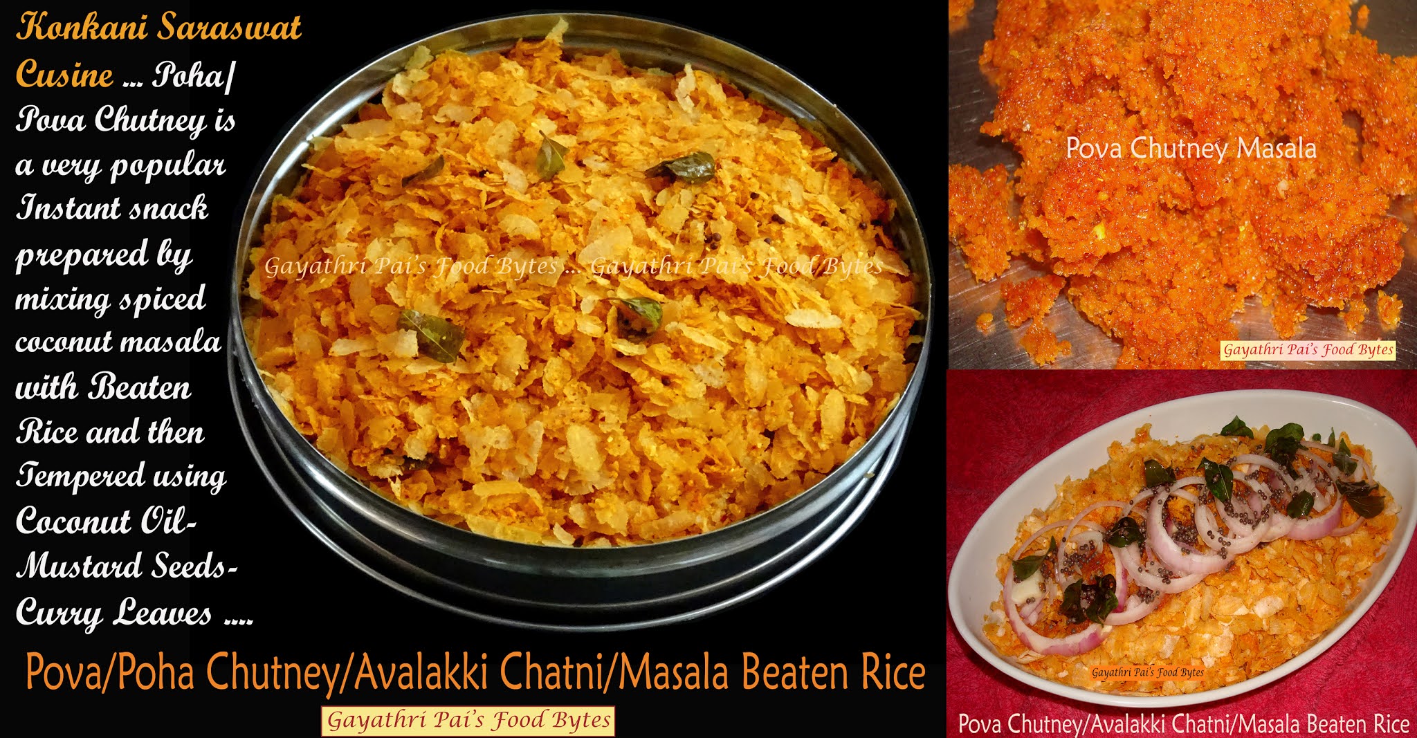 Gayathri Pai's Food Bytes: Traditional Pova/ Poha Chutney (Spiced ...