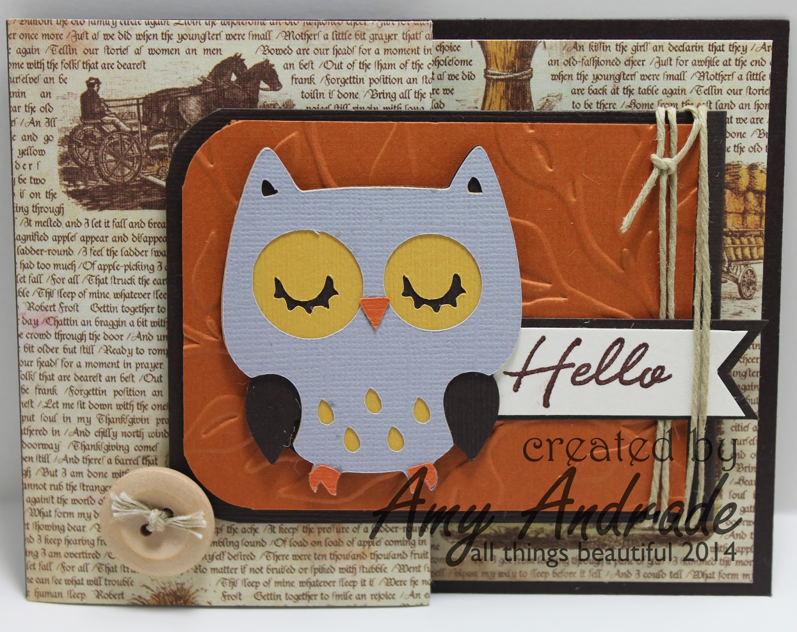 all things beautiful: Using My Tools Thursday # 34-Owl Say Hello