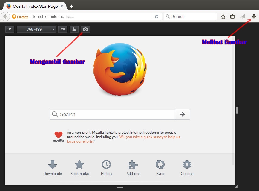 Cara Screenshot di Halaman Mozilla Firefox Tanpa Add-ons - Menit info