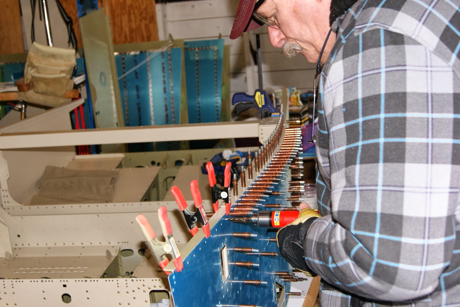 DOG Aviation John's RV-12 Blog: Left Longeron Match Drilled