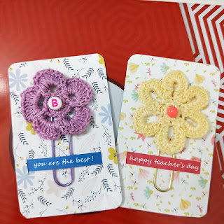 @three65: Handmade - crochet flower large paper clip