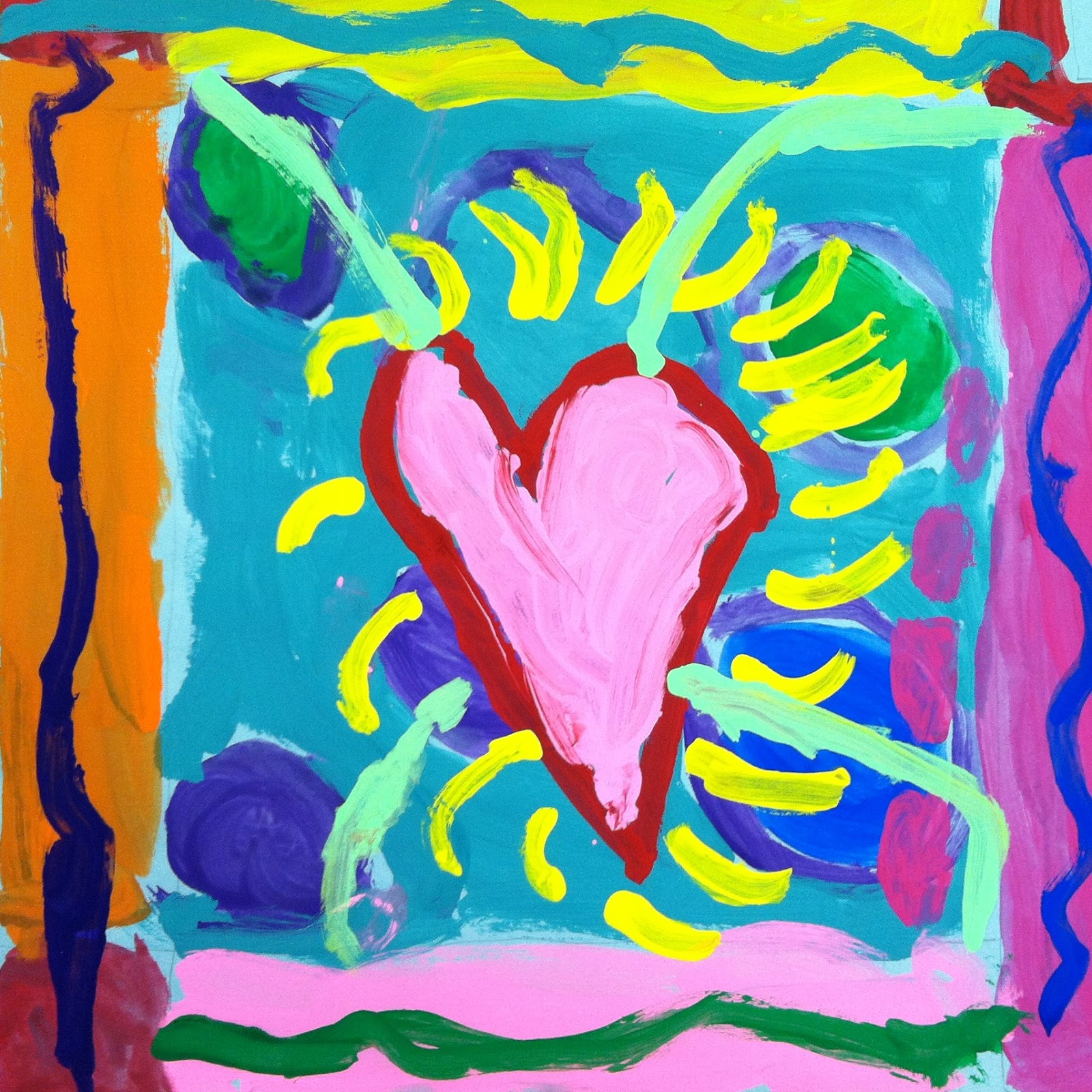 ART with Mrs. A: First Grade Warm and Cool Heart Paintings