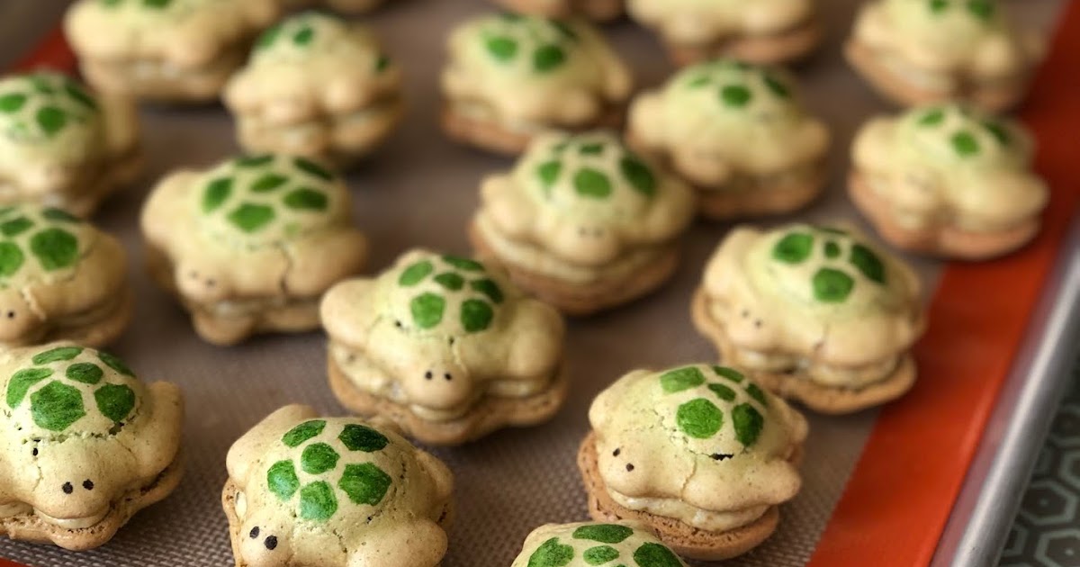 Turtle-Shaped Pistachio Cardamon Macarons