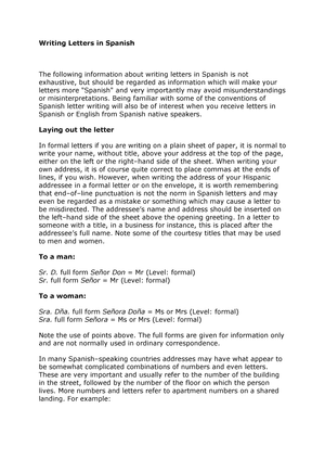 How To Start A Letter In Spanish ~ Thankyou Letter