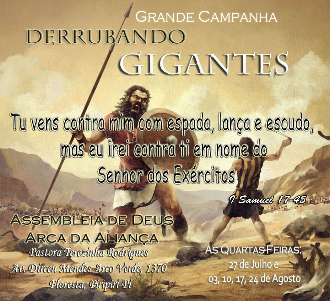 DIVULGAÇÃO DA GRANDE CAMPANHA DERRUBANDO GIGANTES ~ IGREJA EVANGÉLICA ...