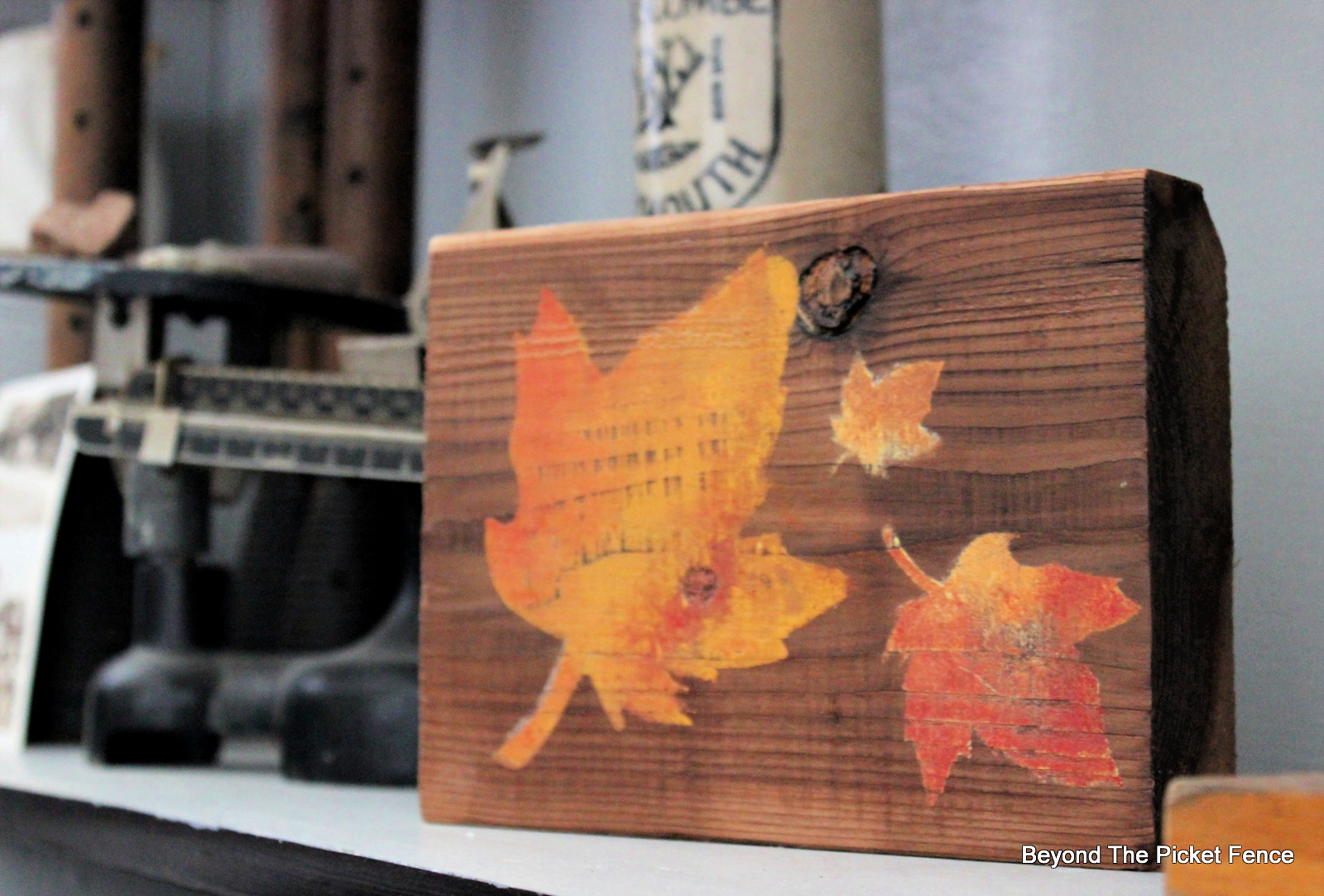 Beyond The Picket Fence: Shelf Decor for Fall