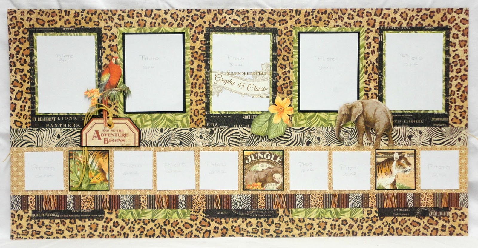 Another Graphic 45 Safari Adventure Class! - Two Double Page Layouts ...