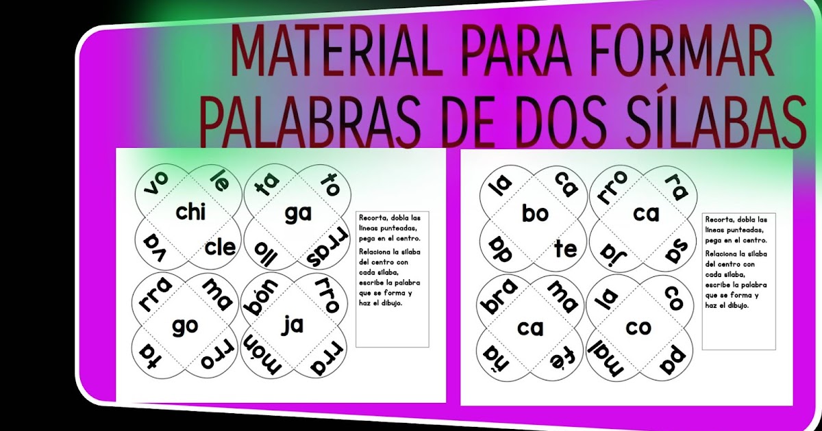 FORMAR PALABRAS DE DOS SÍLABAS - MILTON PAREDES CALVA-BLOG DIDACTICO