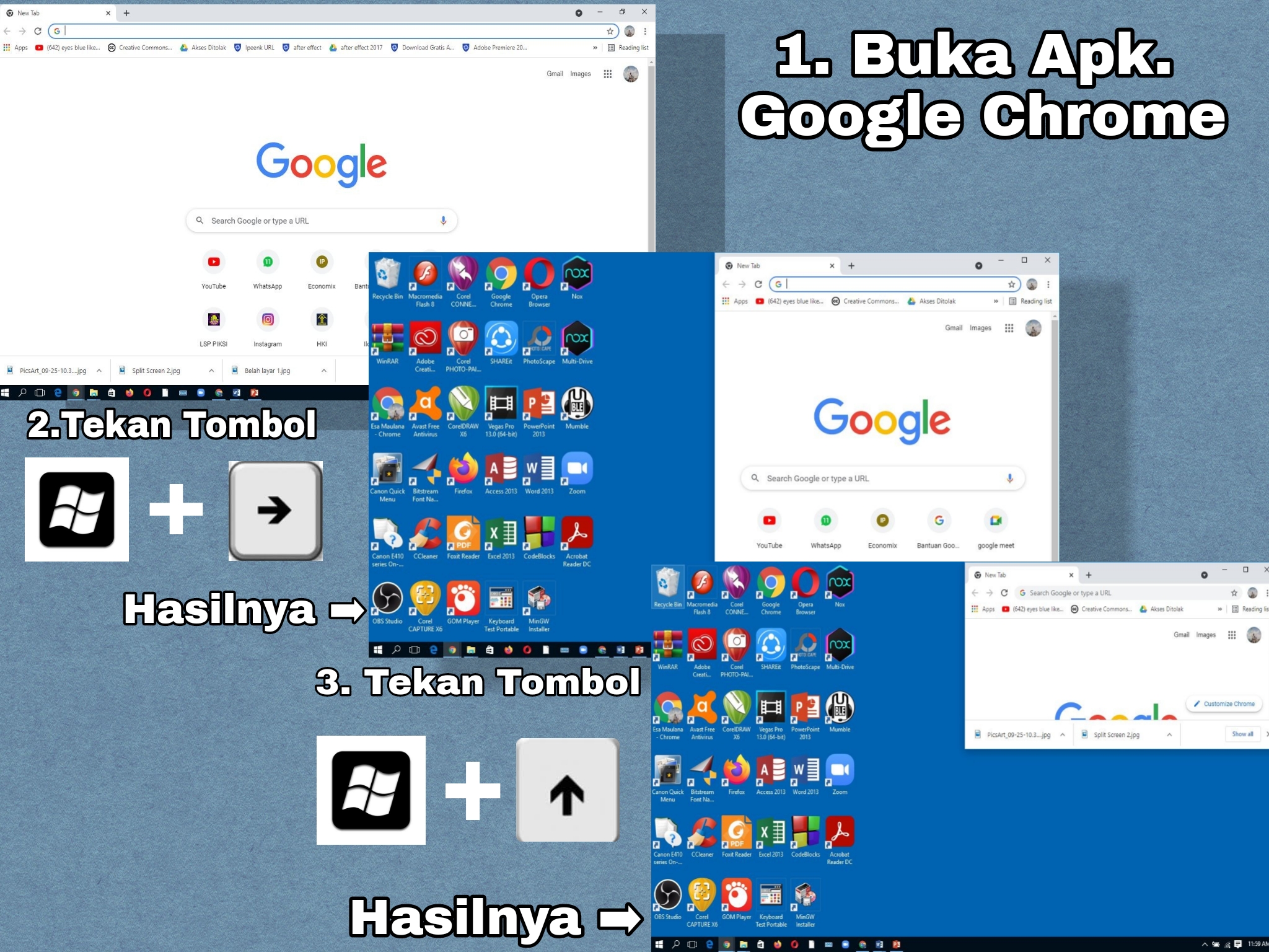 Cara cepat belah layar (Split Screen) windows 10 di laptop atau PC ...