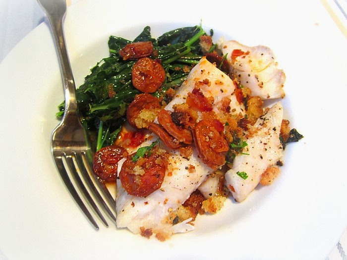 What's for Dinner? Cod w/ Chorizo & Kale