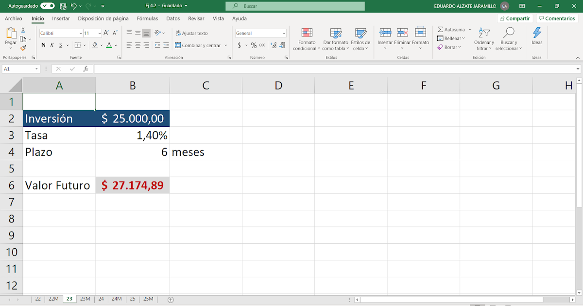 Finanzas, excel, vba, sql y algo más...: Matemática Financiera: Ejercicios 4.2, Problema 23 ...
