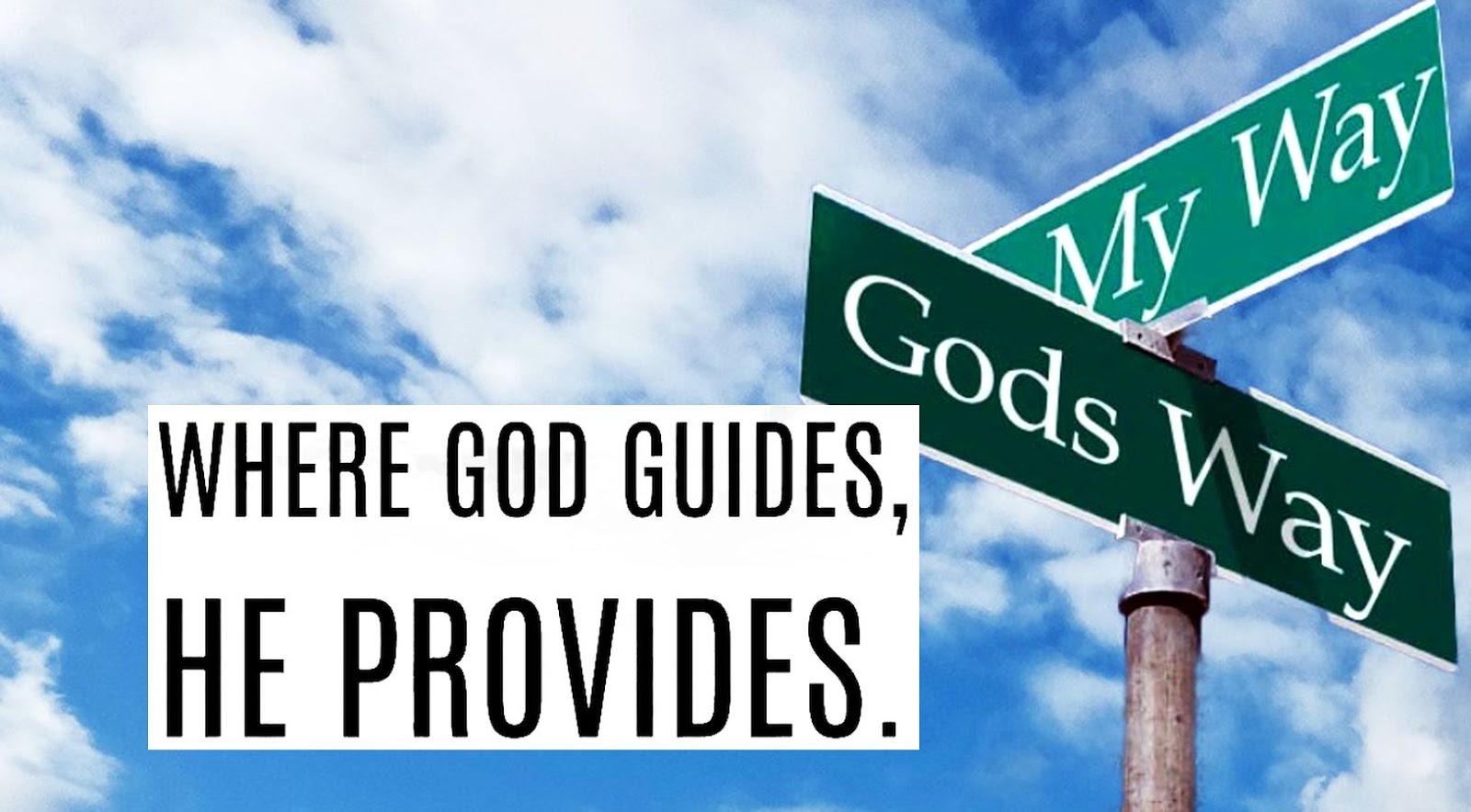 Where God guides, He Provides! Amen.