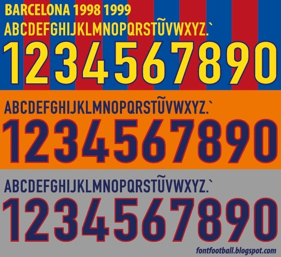 FONT FOOTBALL: Font Vector Barcelona 1998 1999 kit