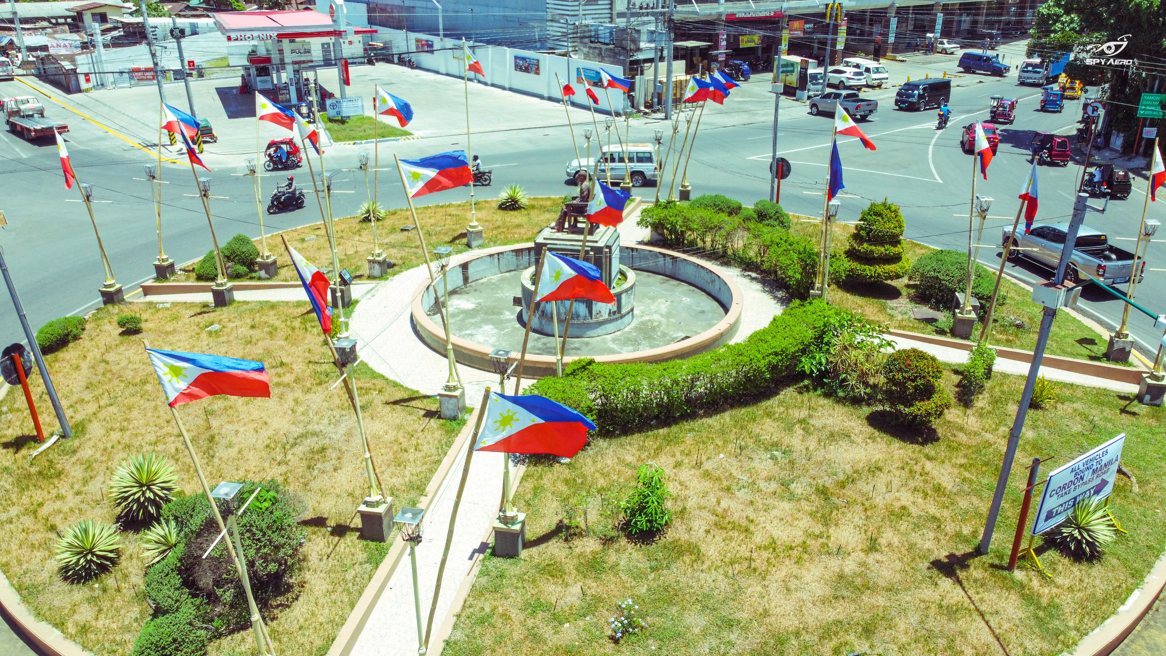 SPY Aero: Santiago City Rotonda Park Flag Independence day 2020