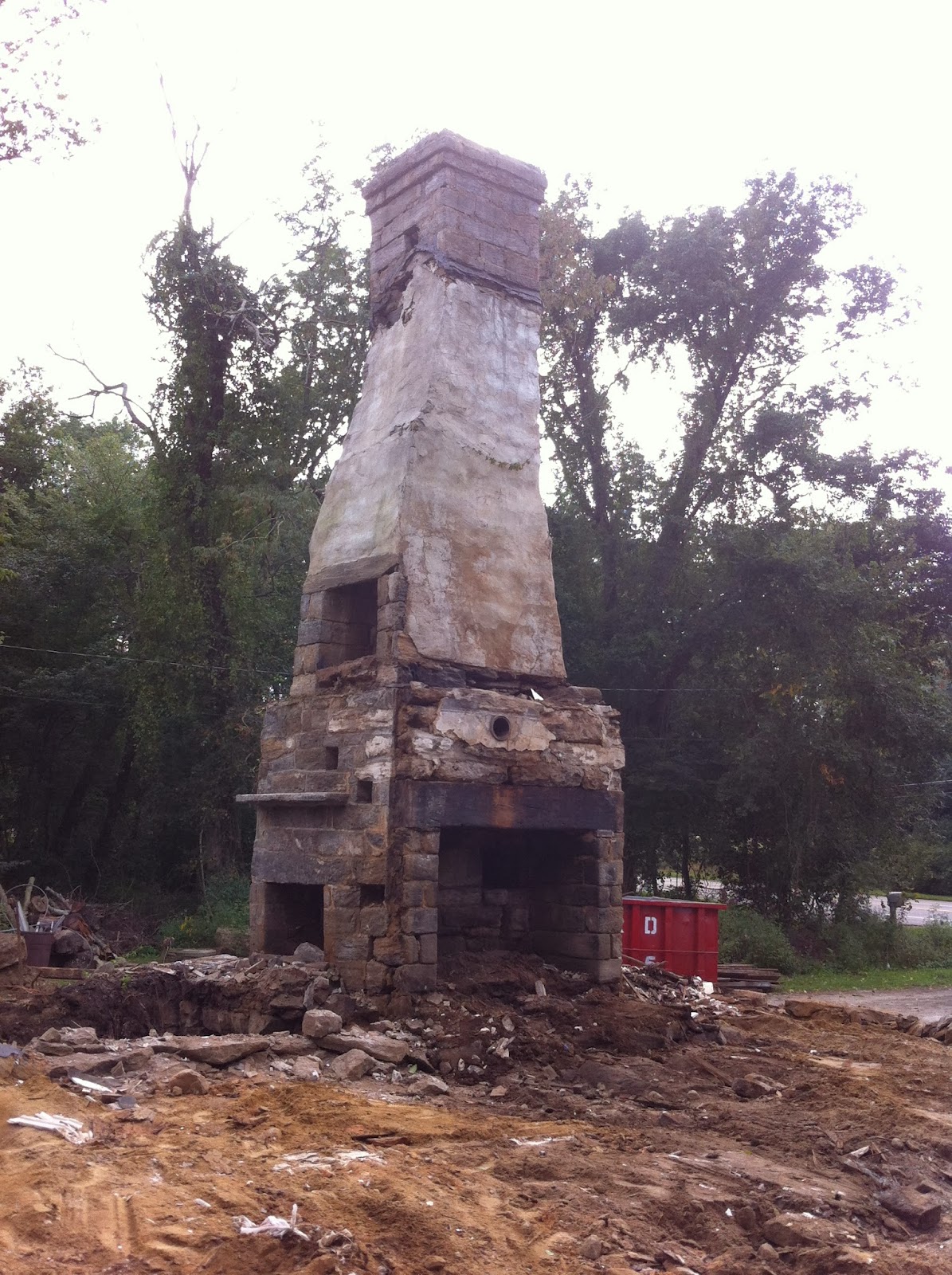 Colonial Historic RI 18th Century Stone Chimney For Sale