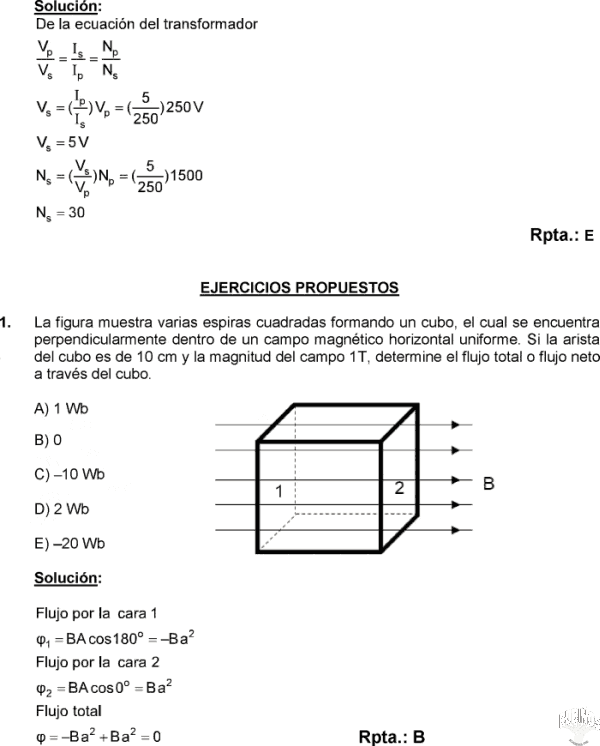ELECTROMAGNETISMO PROBLEMAS RESUELTOS DE EXAMEN ADMISIÓN UNIVERSIDAD PDF