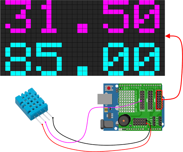 Menampilkan Suhu Dan Kelembapan Di P10 RGB Menggunakan Sensor DHT11 Dan Arduino Uno - Dicky B_Mz