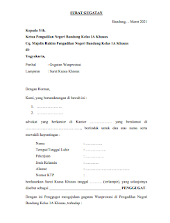 Format Surat Gugatan Perdata | PERMAHI KOMISARIAT HUKUM UNPAS