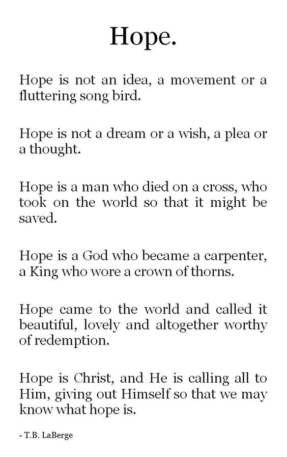 and that's that: A Confident Hope