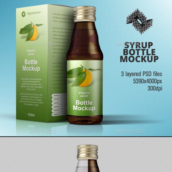 55+ Best Syrup Bottle Mockup Templates | Free & Premium