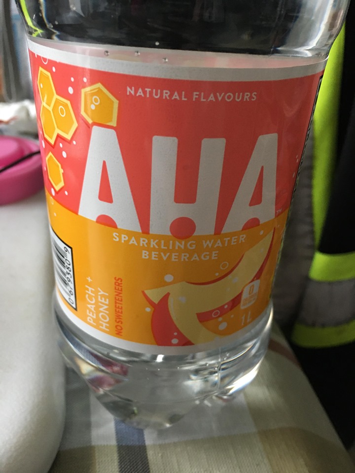 Adorable Fluff: AHA. Peach Sparkling Water Review.