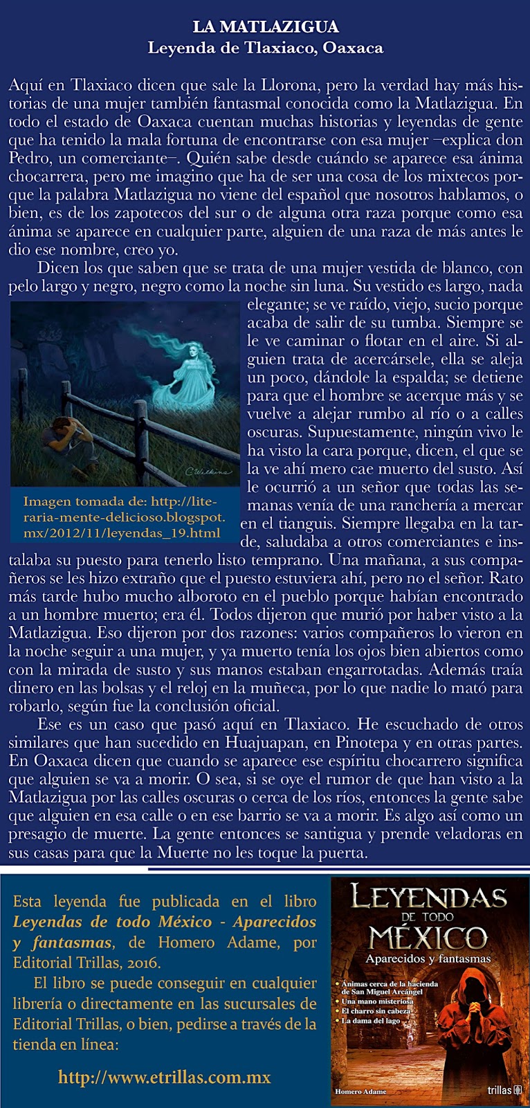 Mitos y leyendas de México, así como tradiciones: Leyendas oaxaqueñas: la Matlazigua