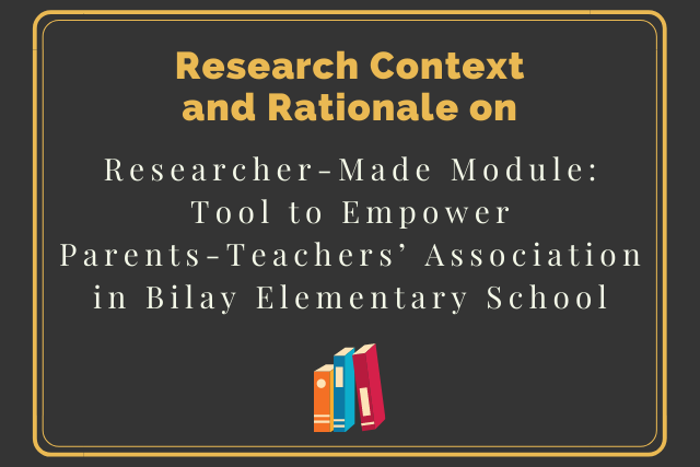 Research Context and Rationale on Researcher-Made Module: Tool to ...