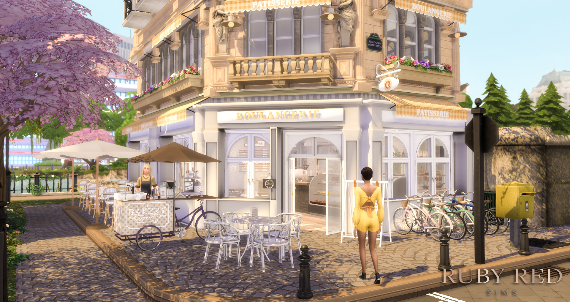 Sims 4 | June: Paris City Build 模擬市民 4 巴黎市區與CC組下載 [Ruby Red Sims]