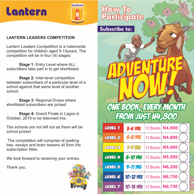 Lantern Books Leadership Competition Guidelines 2019 | Primary Schools