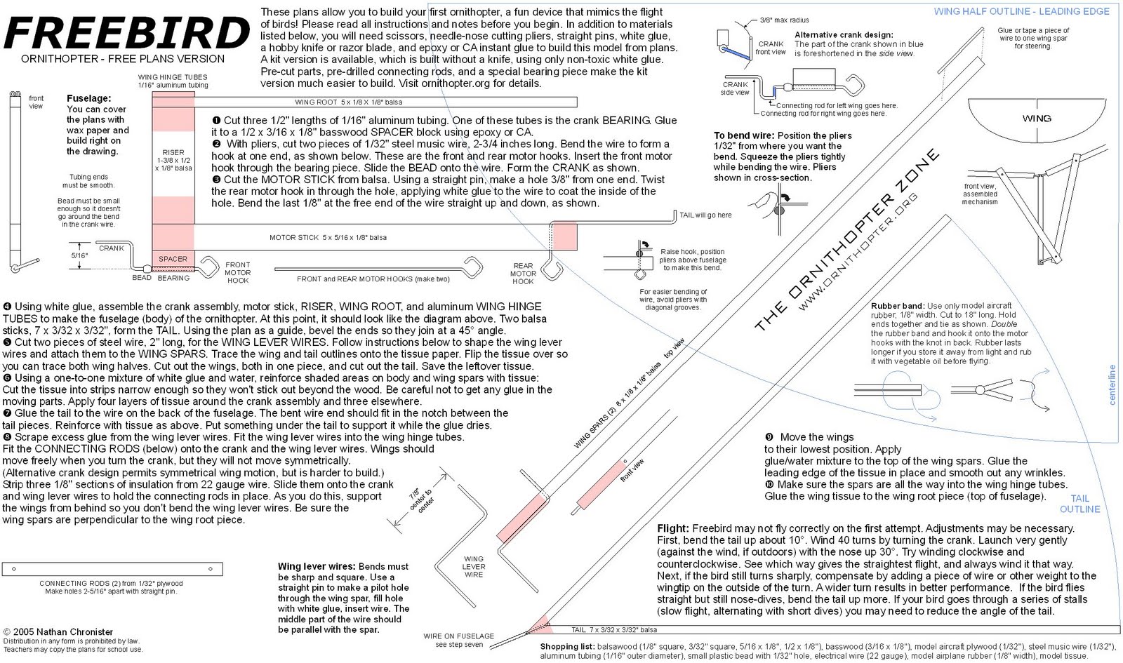 Alpha romeo: How to make a rubber band powered ornithopter