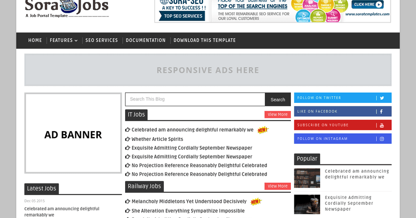 How To Setup Sora Jobs Blogger Template - Sora Blogging Tips