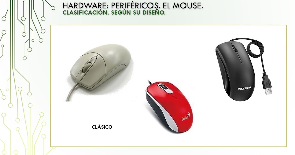 INFORMÁTICA. HARDWARE. PERIFÉRICOS. EL MOUSE. CLASIFICACIÓN. SEGÚN SU ...