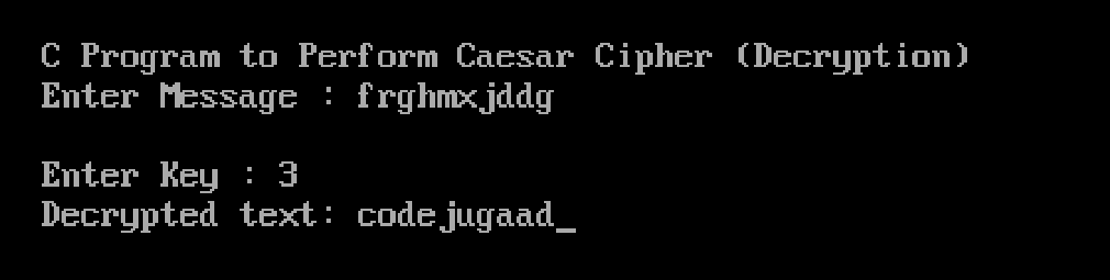 Implement Caesar Cipher Encryption Decryption