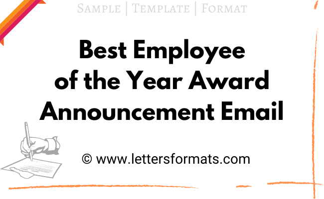 Best Employee of the Year Award Announcement Email Sample