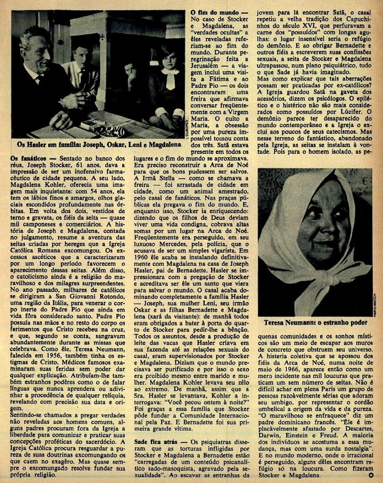 OUTRAS VELHIDADES: Bernadette Hellikon, Joseph Stocker, Magdalena Kohler