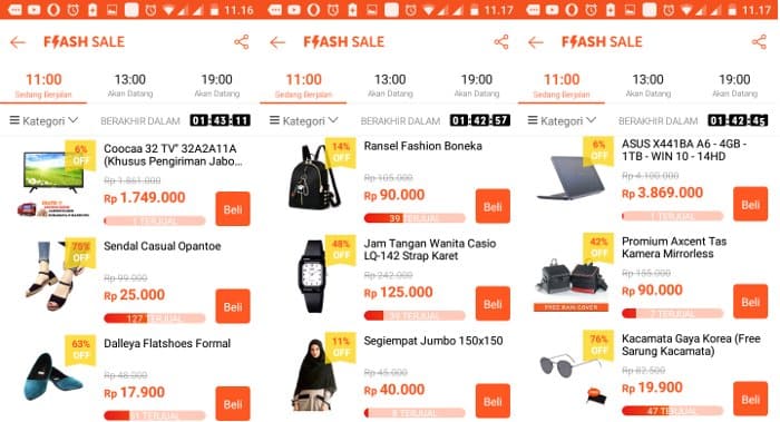 Dalam Promo Flash Sale Shopee Harian, Ratusan Produk Habis Dengan Cepat ...