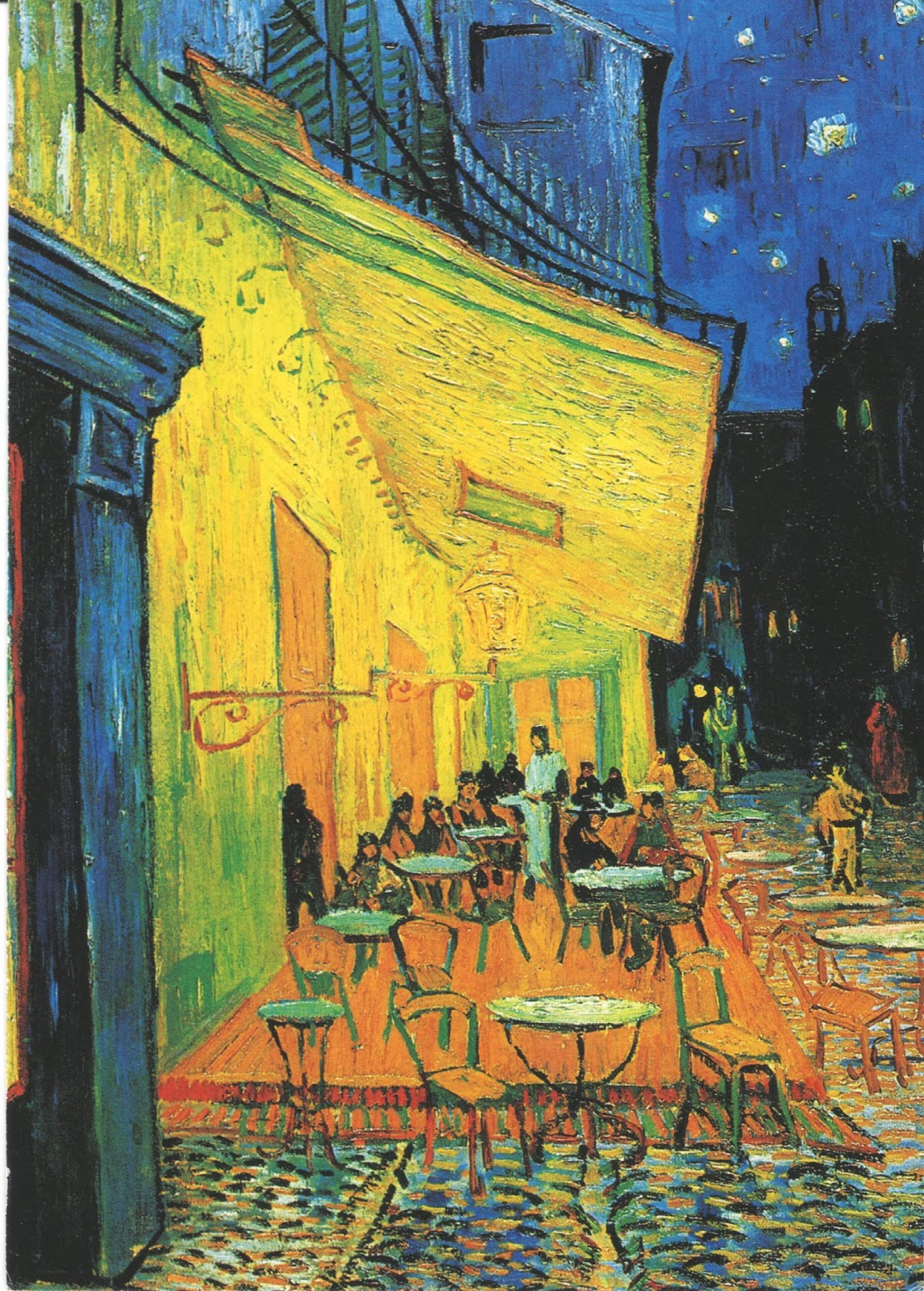 My Postcards: The Cafe Terrace on the Place du Forum, Arles, at Night ...